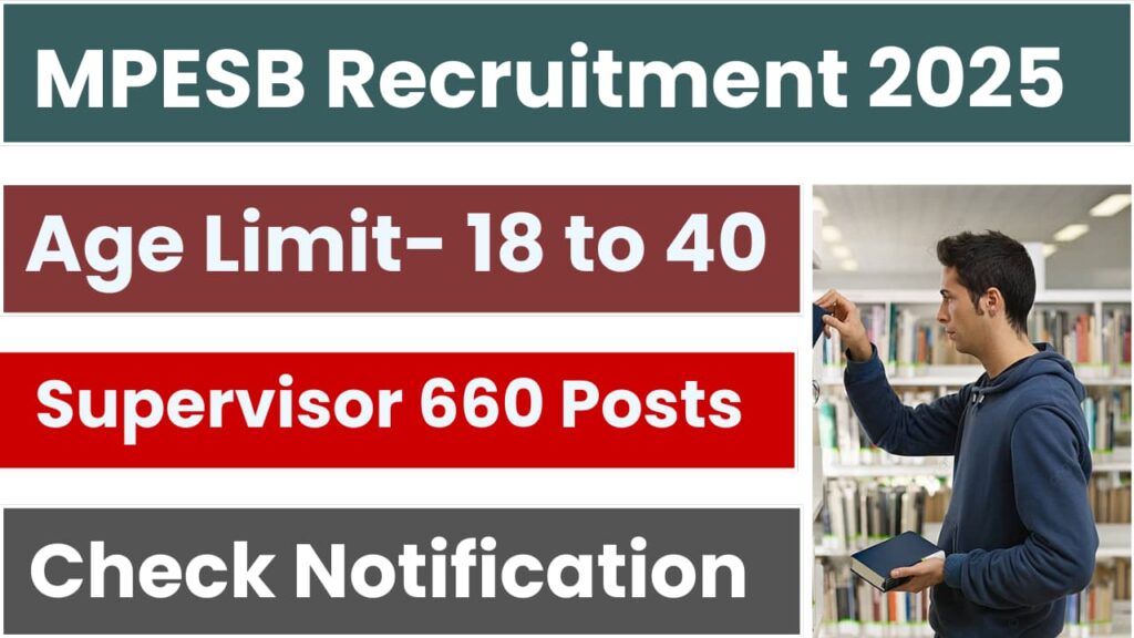 MPESB Supervisor Recruitment 2025, Apply Online for 660 Posts, Male and ...